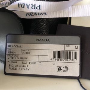 Prada | Jewelry | Prada Trianglelogo Plaque Leather Arm Cuff Bracelet ...